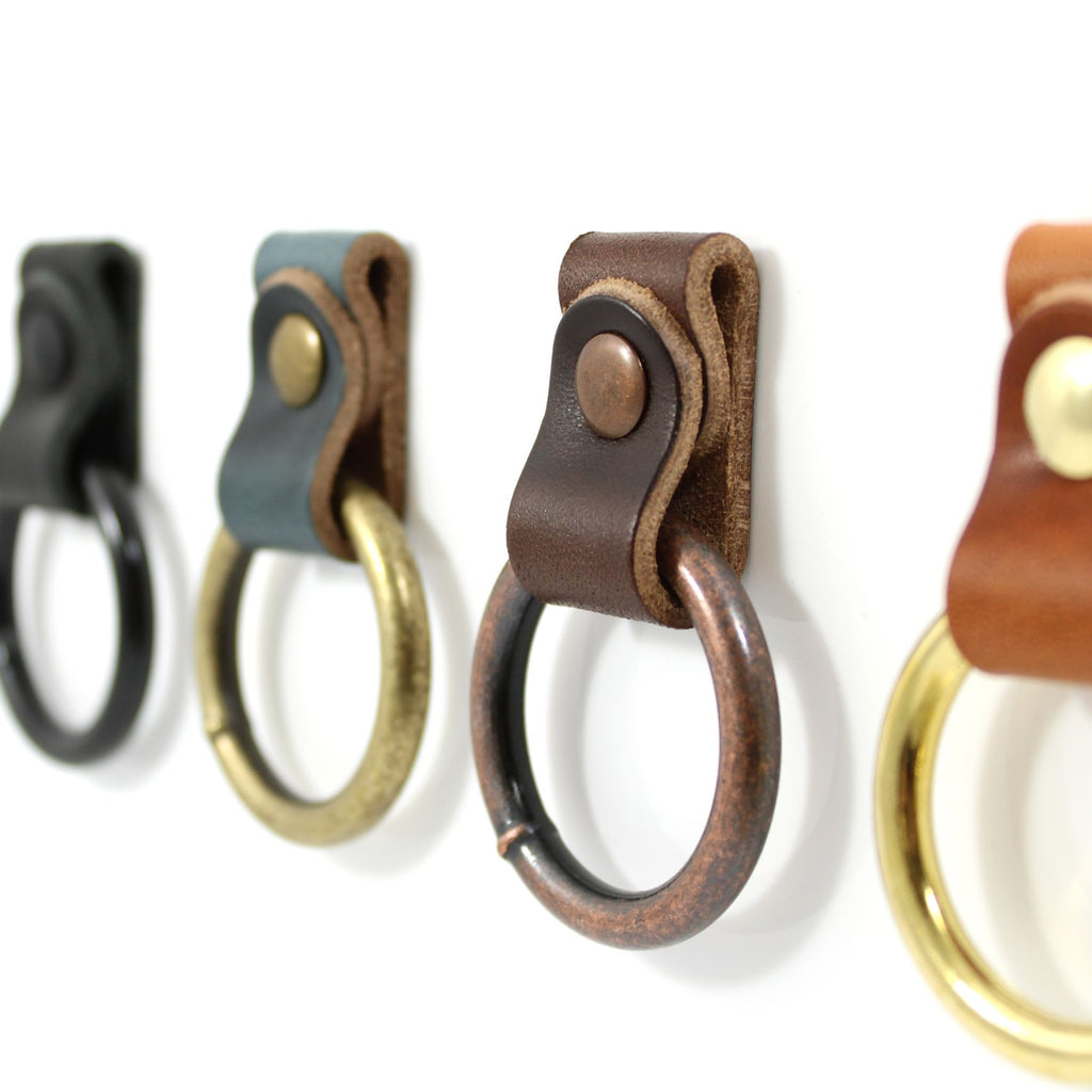 Romi Leather Drop Ring Furniture Pull
